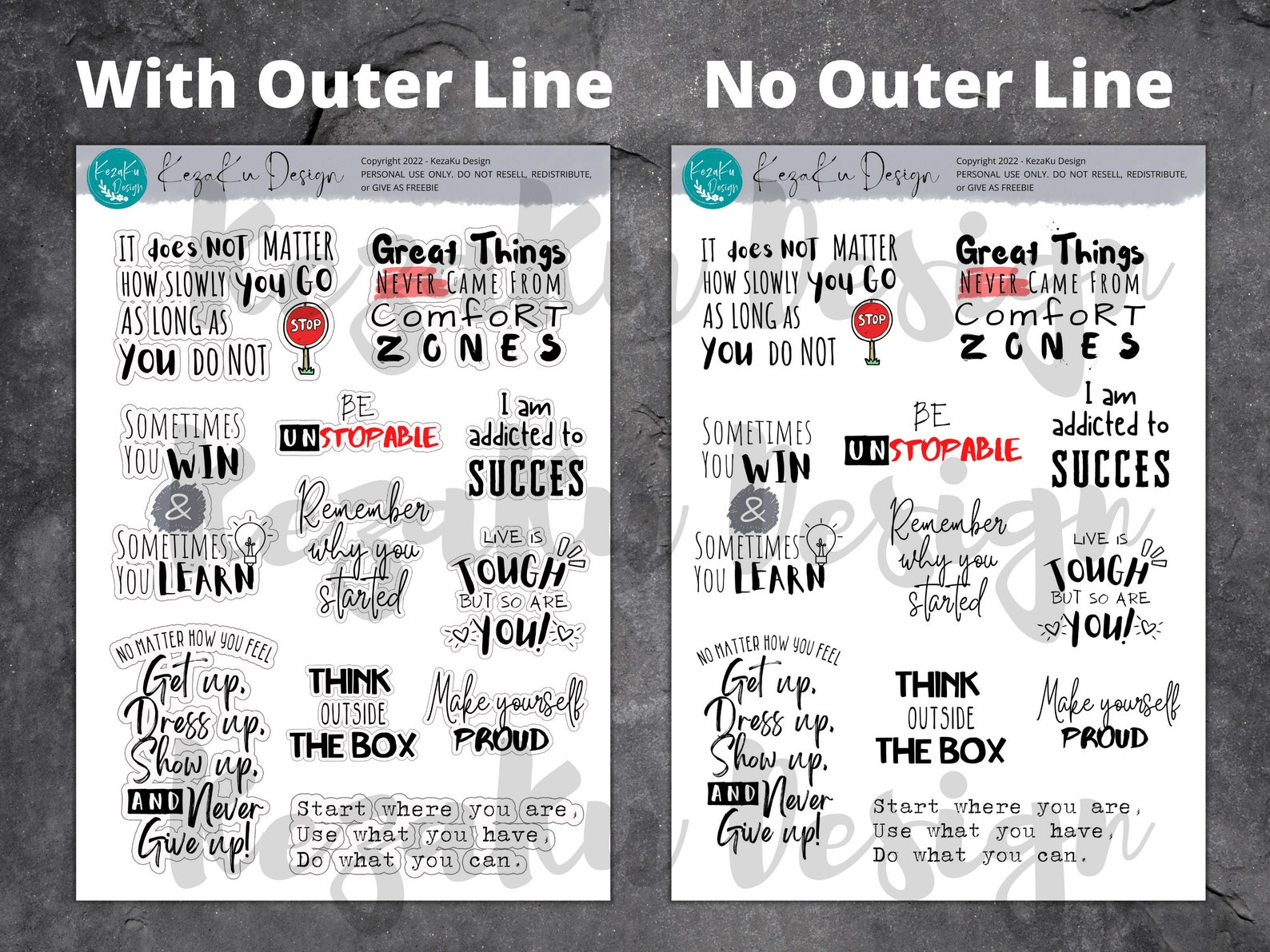 PRINTABLE Quote Stickers Motivational Stickers Instant - Etsy