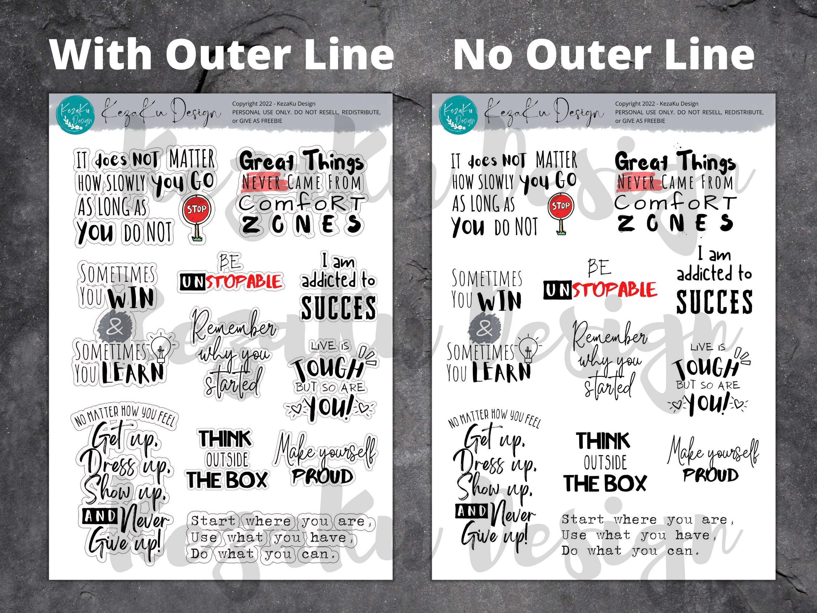 PRINTABLE Quote Stickers, Motivational Stickers, Instant Download ...