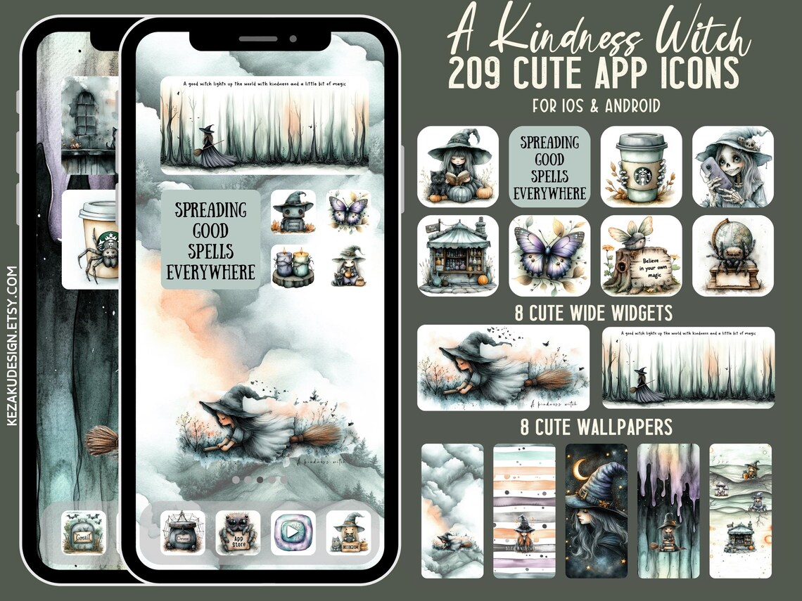 A Kindness Witch App Icons, Witch iPhone Icons, Wizard Highlight Icons ...