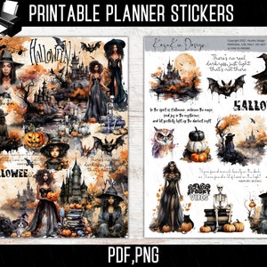 Halloween Black Girl Magic PRINTABLE Stickers, Halloween Printable ...