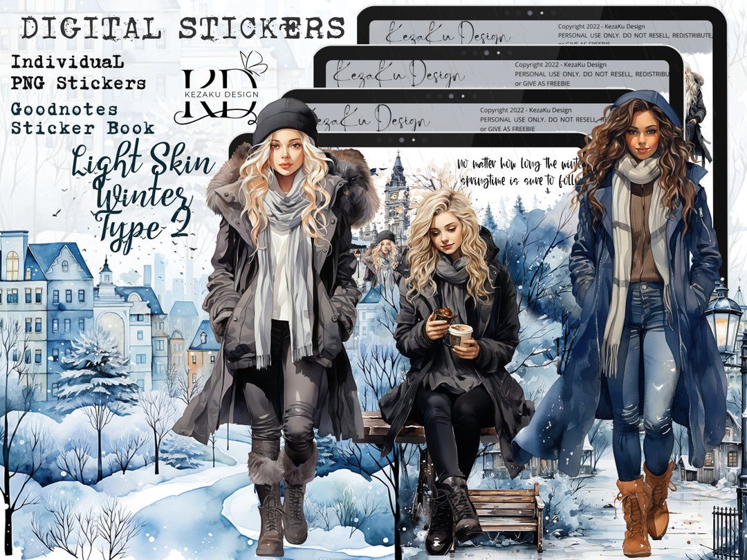 Pegatinas de invierno para piel clara tipo 2, pegatinas positivas para ...