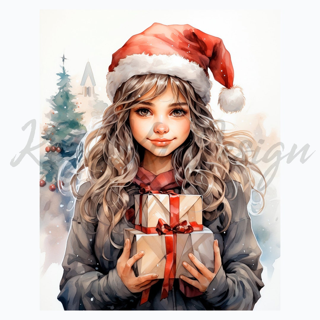 Christmas Girl Clipart 12 High Quality Jpgs, Merry Christmas ...
