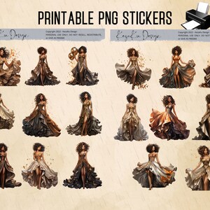 PRINTABLE Royal Black Girl Stickers T1, Royal Black Girl Sticker ...