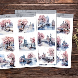 PRINTABLE City Landscape Stickers, City Printable Stickers, Landscape ...