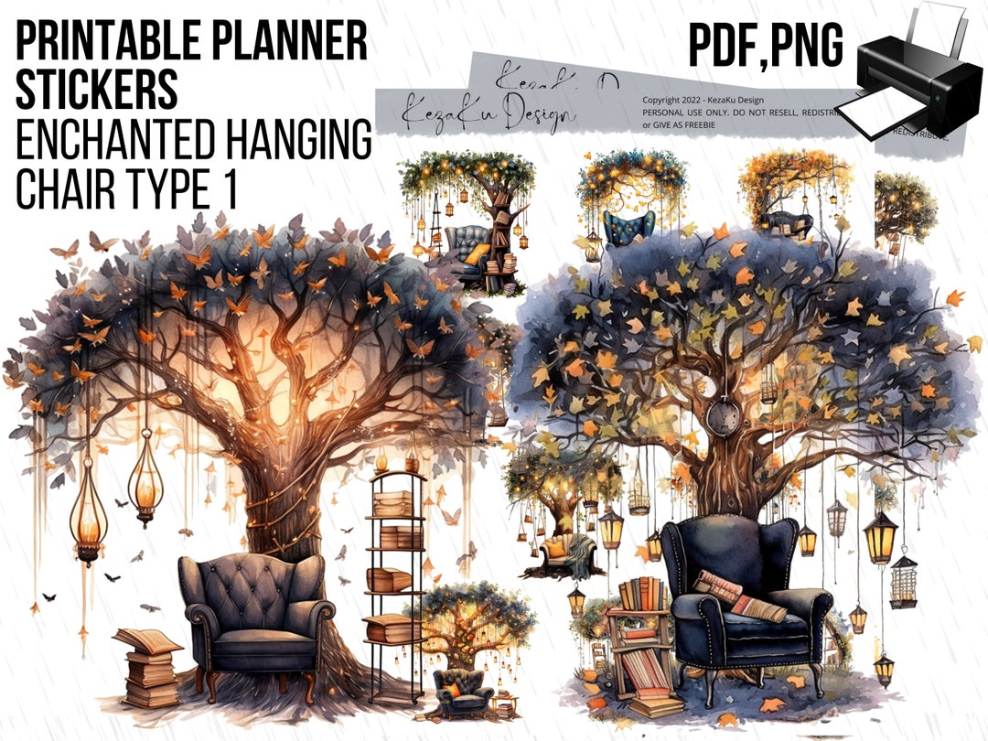 PRINTABLE Enchanted Hanging Chair Stickers, Enchanted Hanging Chair ...