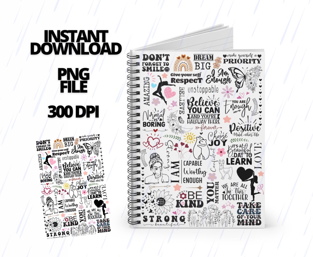 Positive Affirmations Notebook Cover Design, Notebook Cover ...