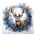 Christmas Reindeer Wreath Clipart 16 High Quality Jpgs Merry - Etsy