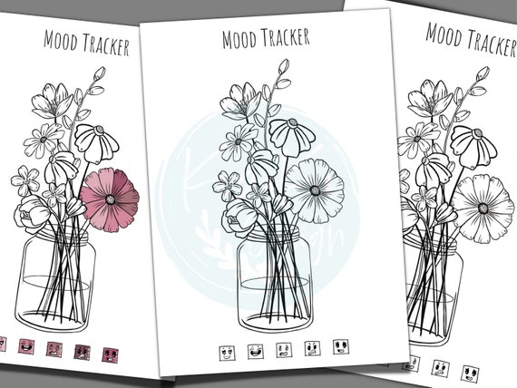 Flower Mood Tracker Printable Mood Tracker Digital Mood - Etsy