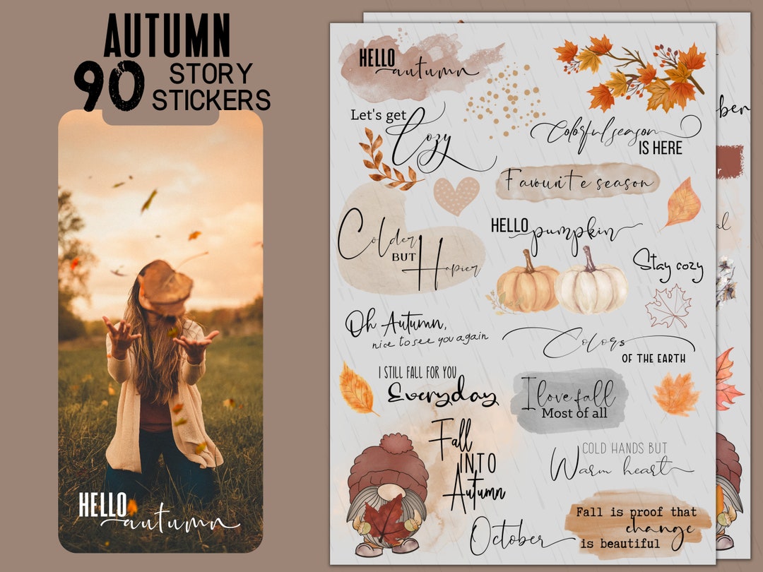 Autumn Instagram Story Stickers, Autumn Instagram Stickers, Instagram ...
