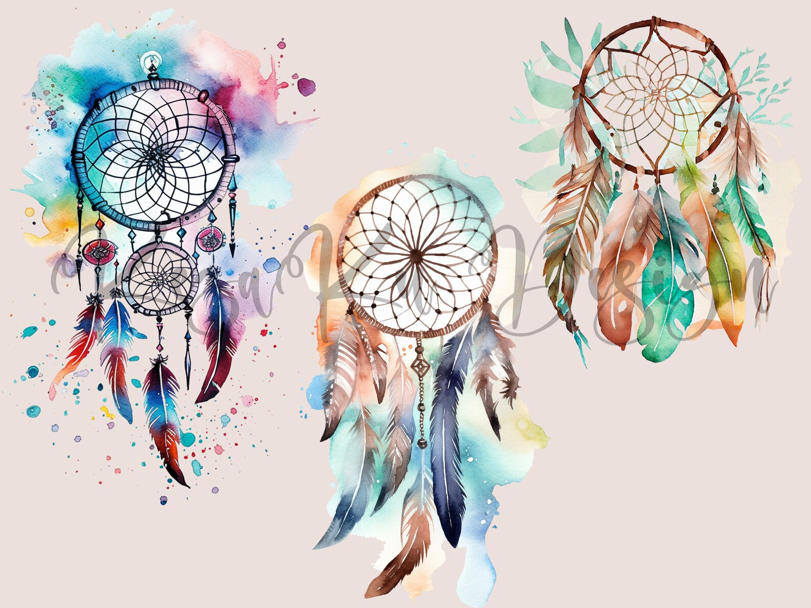 Watercolor Dream Catcher Cliparts, Dream Catcher Cliparts, Dream ...