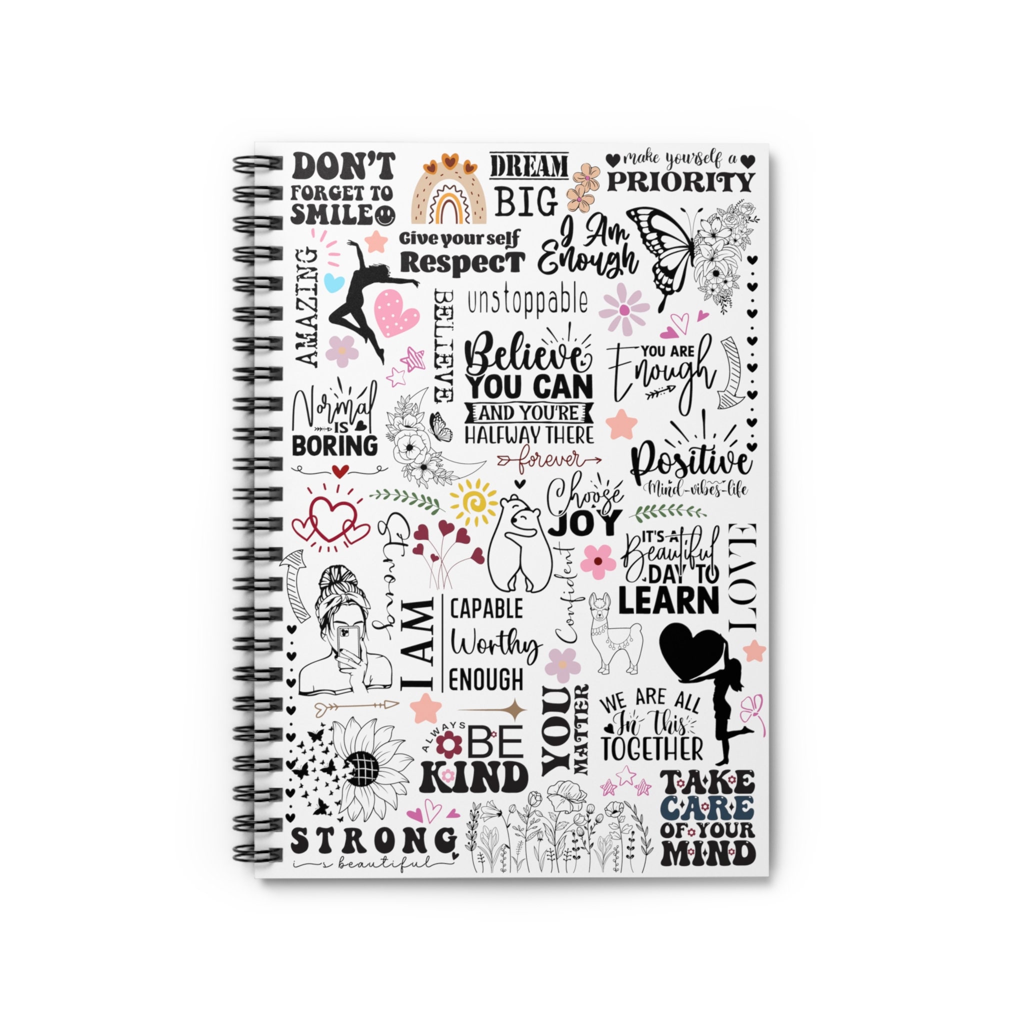 Positive Affirmations Notebook Cover Design, Notebook Cover ...