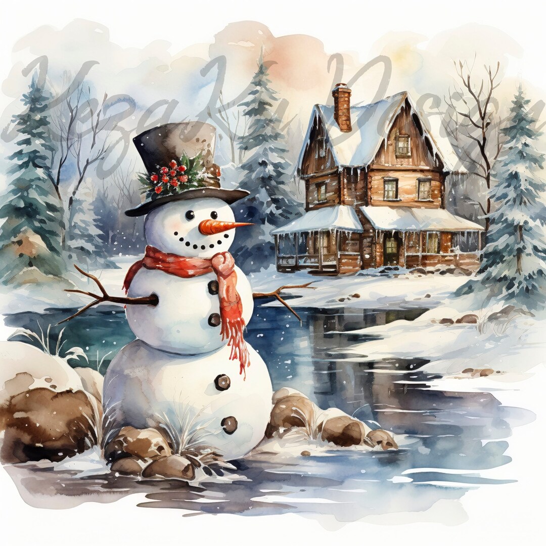 Christmas Snowman Clipart 10 High Quality Jpgs, Merry Christmas ...