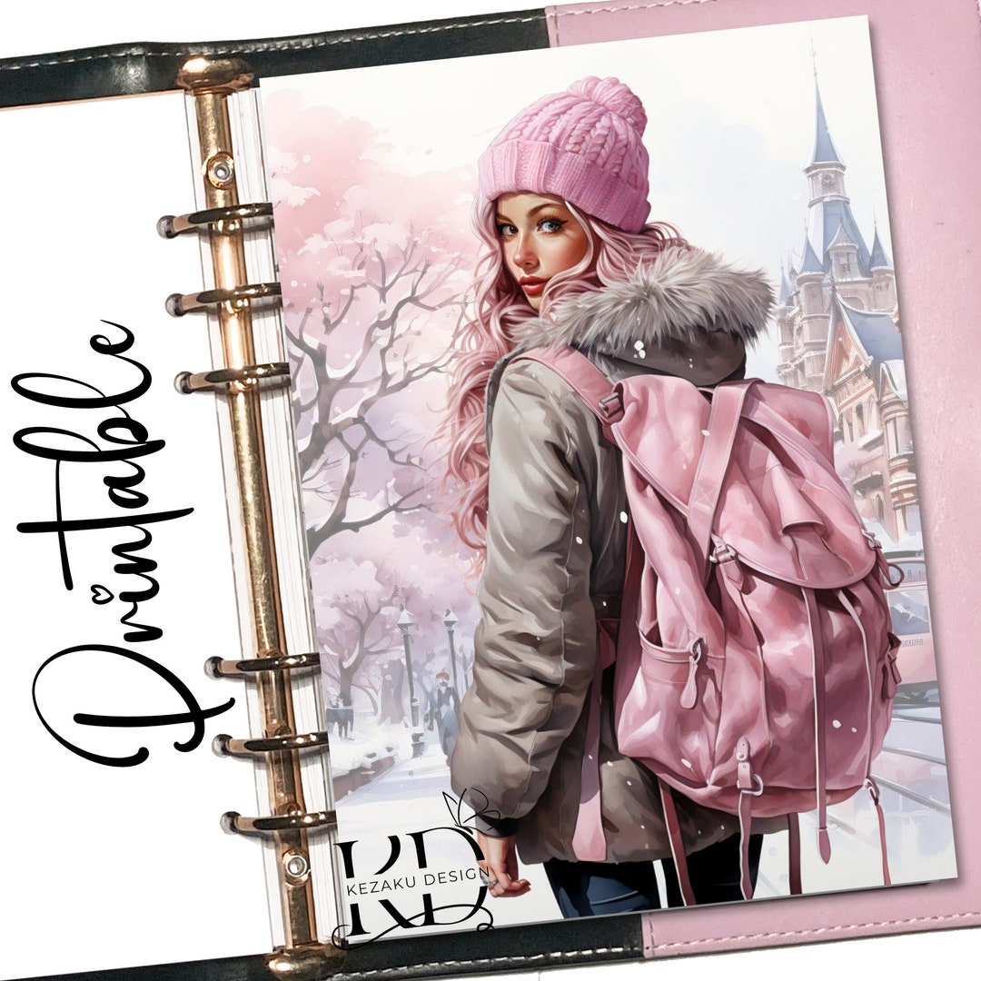 PRINTABLE Winter Girl Dashboard, Printable Planner Dashboard, Book ...