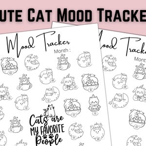 Cat Mood Tracker, Digital Mood Tracker, Mood Tracker Insert Page ...