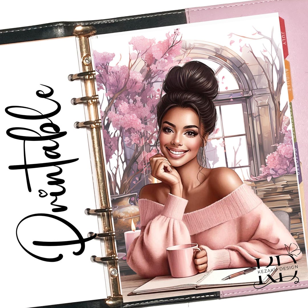 Fashion Black Girl Planner Dashboard, PDF Printable Planner Dashboards ...