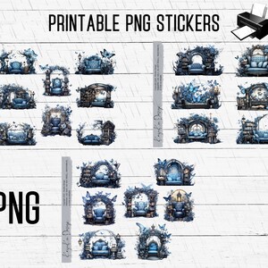 PRINTABLE Blue Reading Noo Stickers, Blue Reading Nook Stickers-png ...