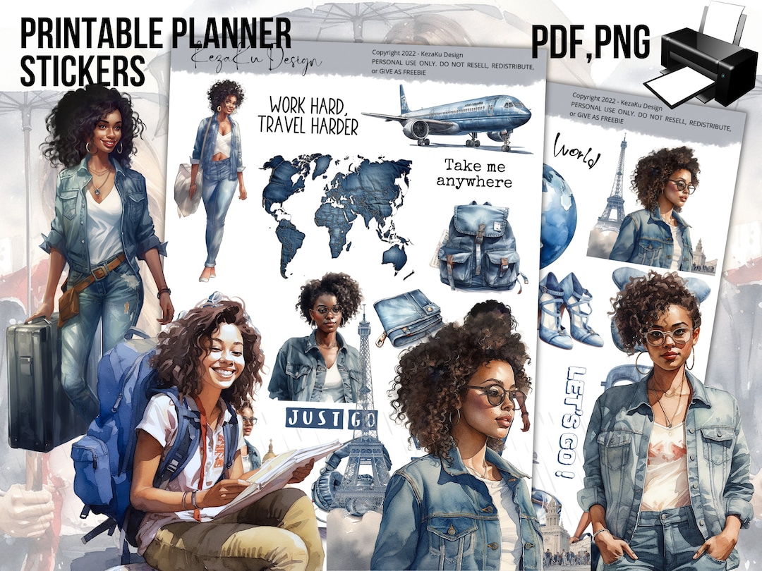 PRINTABLE Black Girl Positive Quote Stickers, Motivational Stickers ...