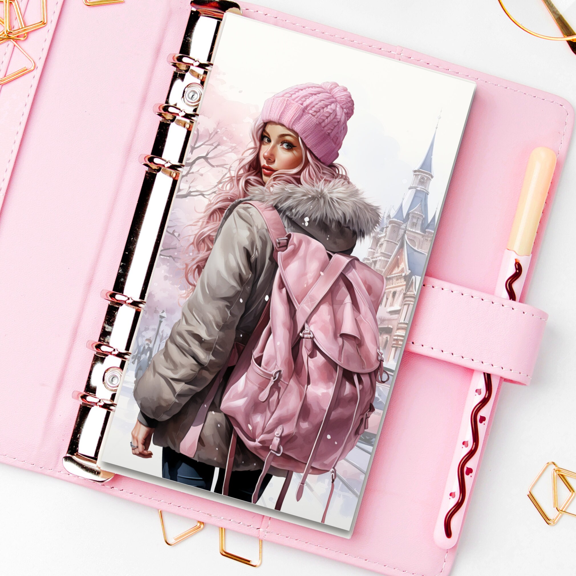 PRINTABLE Winter Girl Dashboard, Printable Planner Dashboard, Book ...
