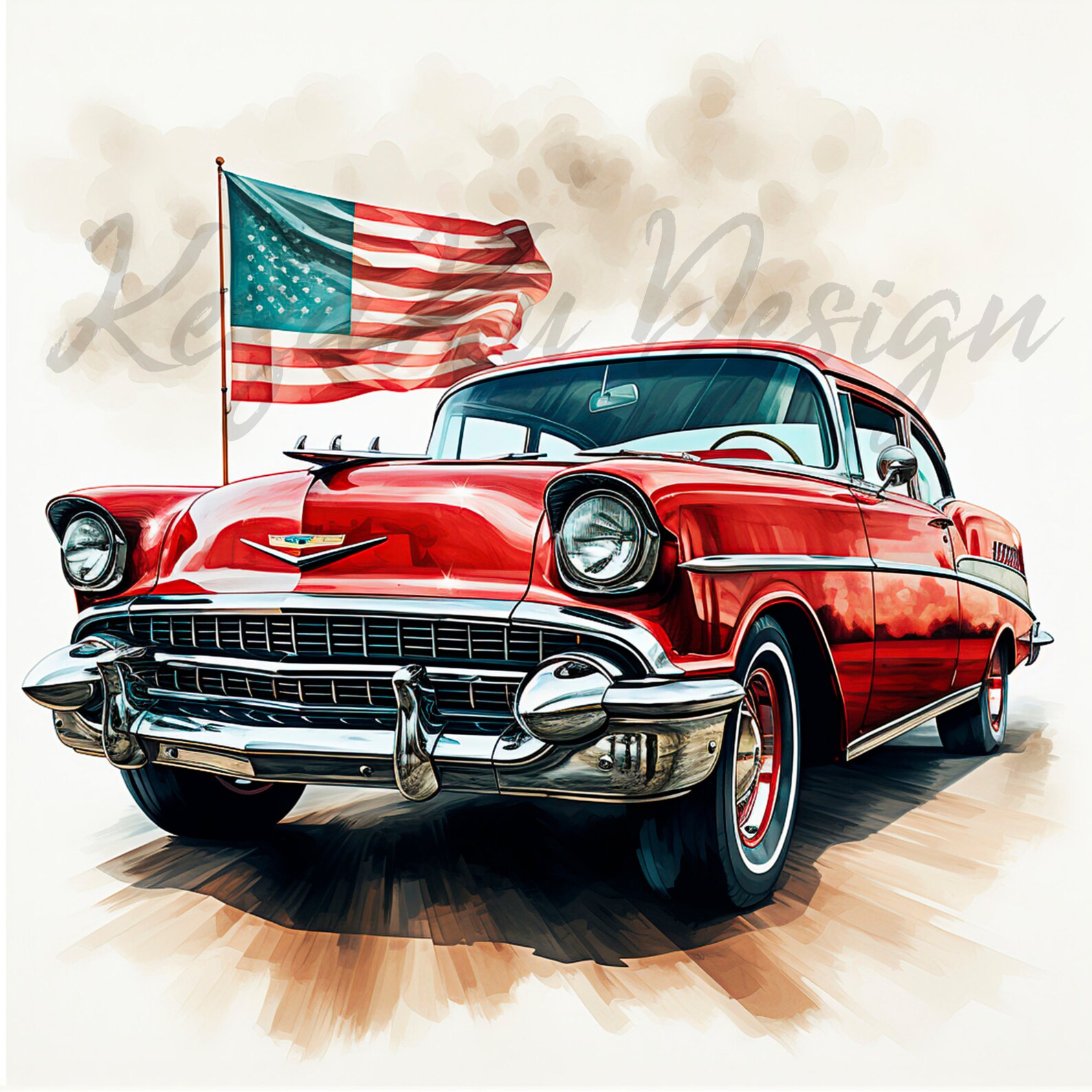 American Muscle Car Clipart 11 High-quality Jpgs, American Flag ...