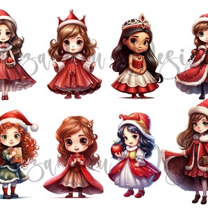 Christmas Chibi Little Princess PNG Cliparts Type 1, Christmas Chibi ...