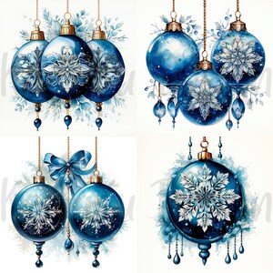 Blue Christmas Ornaments Clipart 12 High Quality Jpgs, Merry Christmas ...