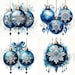 Blue Christmas Ornaments Clipart 12 High Quality Jpgs, Merry Christmas ...