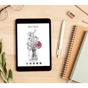 Flower Mood Tracker, Printable Mood Tracker, Digital Mood Tracker, Mood ...