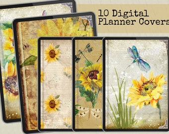 10 Vintage Digital Notebook Covers Notebook, Journal, Digital Planner ...