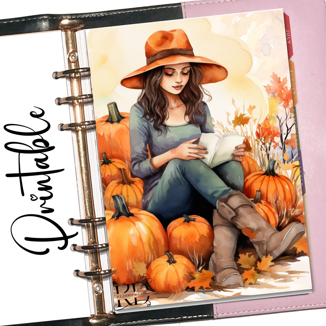 PRINTABLE Planner Dashboards, Autumn Girl Dashboard Planner, Girl ...