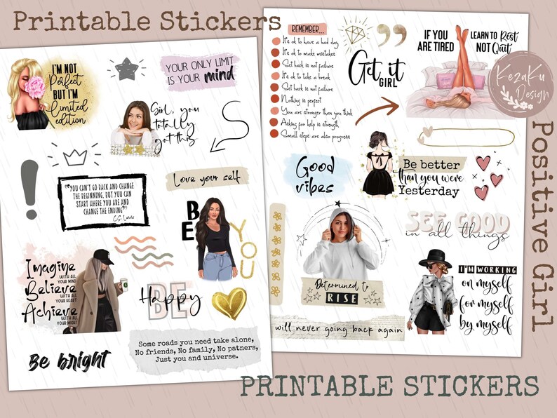 PRINTABLE Positive Quote Stickers Motivational Stickers - Etsy