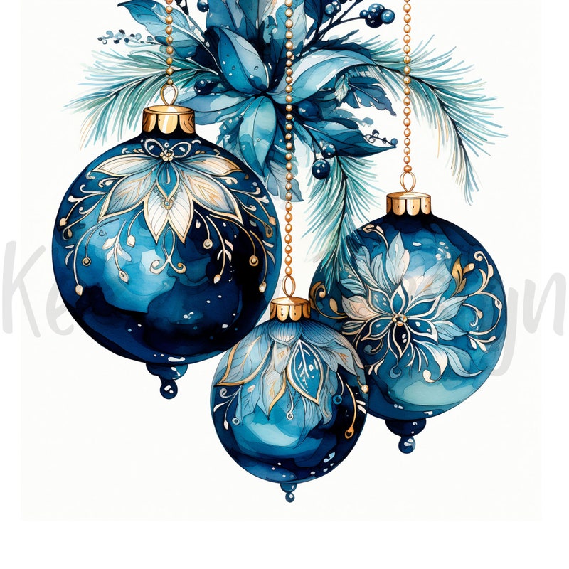 Blue Christmas Ornaments - Etsy
