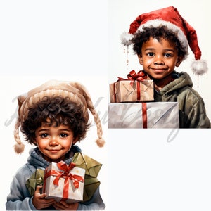 Christmas Black Boy Clipart 12 High-quality Jpgs, Merry Christmas ...