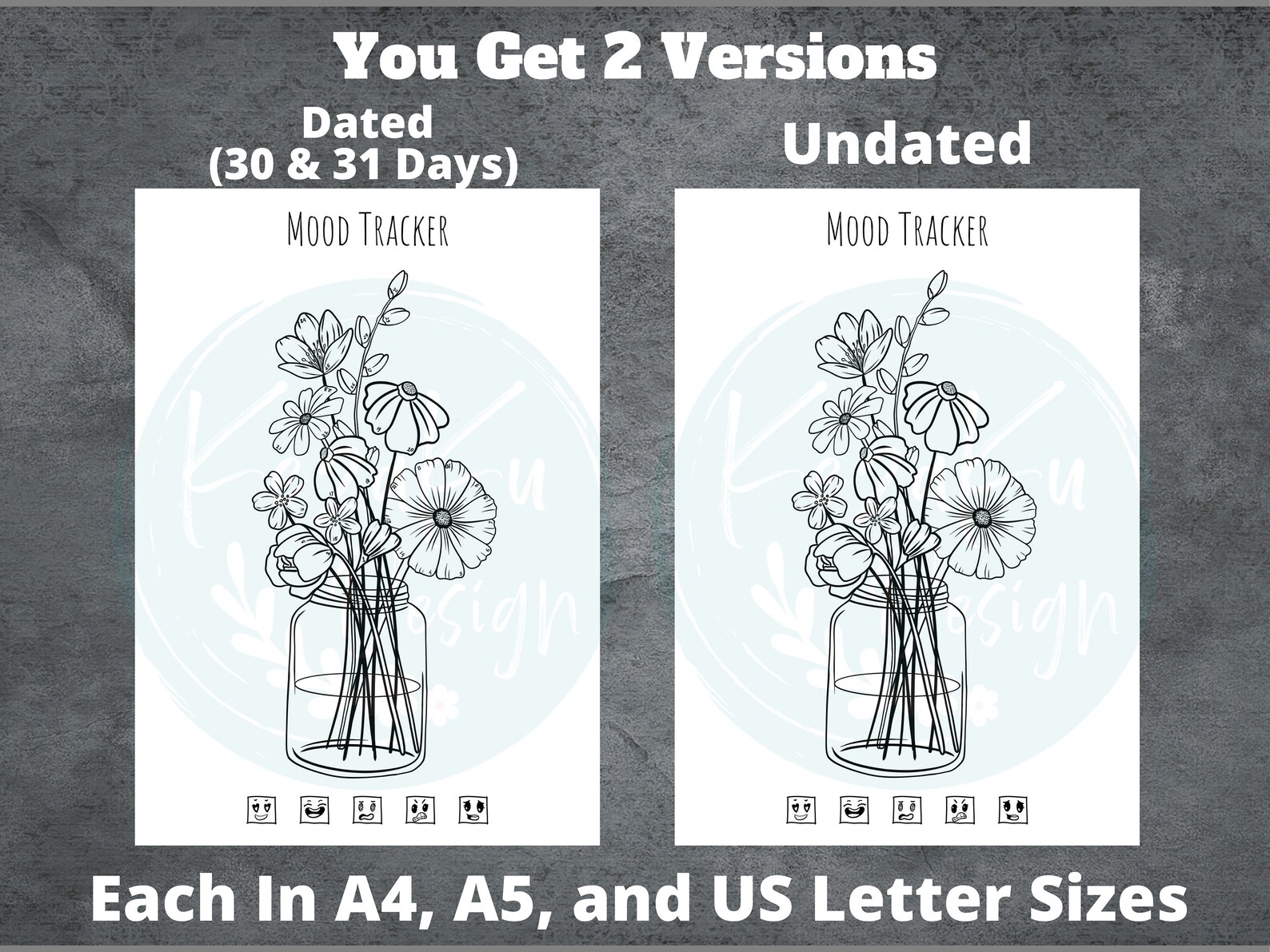 Flower Mood Tracker Printable Mood Tracker Digital Mood - Etsy