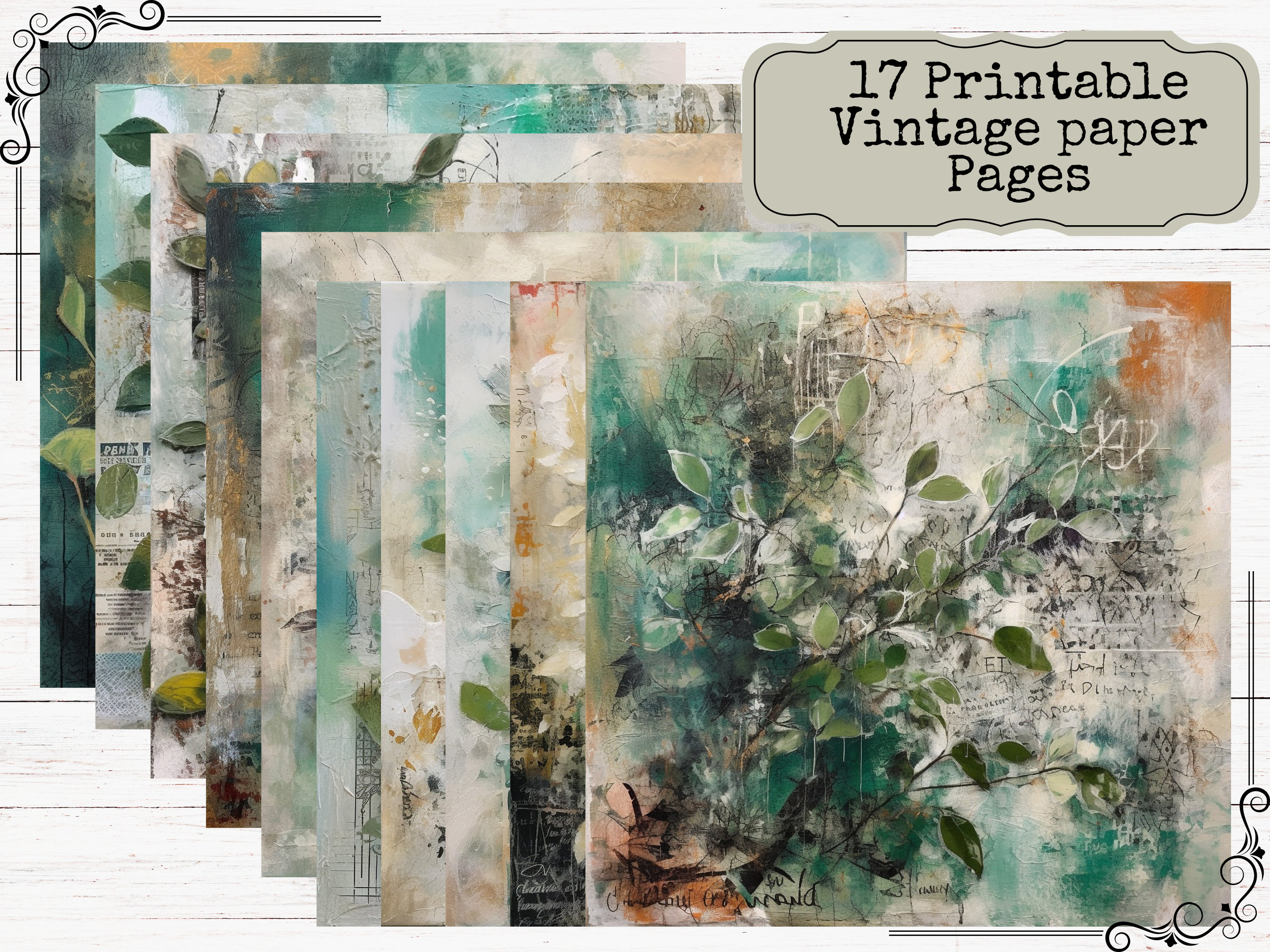 PRINTABLE Vintage Junk Paper, Junk Journal Paper, Vintage Old Paper ...