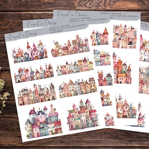 PRINTABLE Quirky Houses Stickers, Instant Download Printable Sticker ...