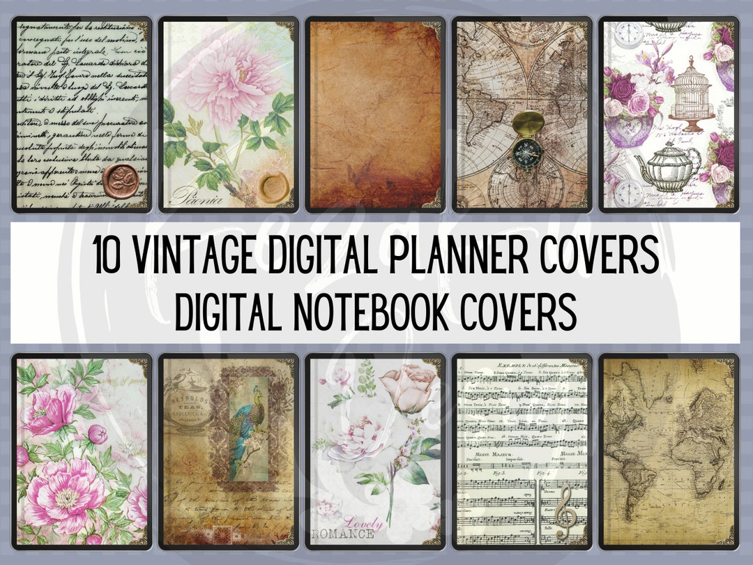 Vintage Digital Planner Covers, Goodnotes Covers, Digital Notebook ...