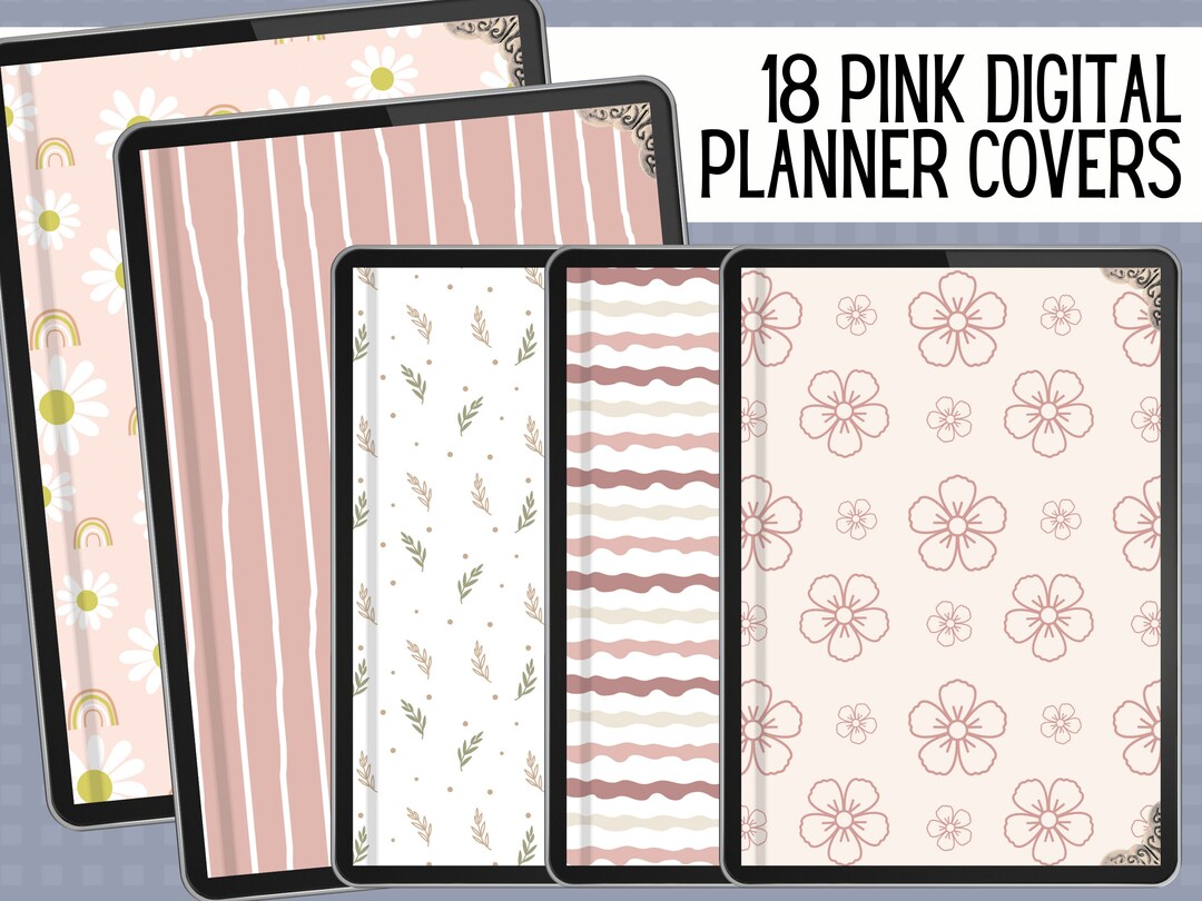 Pink Digital Planner Covers, Goodnotes Covers, Digital Notebook Covers ...