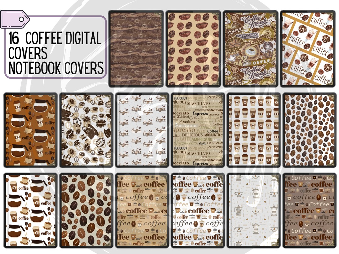 Coffee Digital Planner Covers, Goodnotes Covers, Digital Notebook ...
