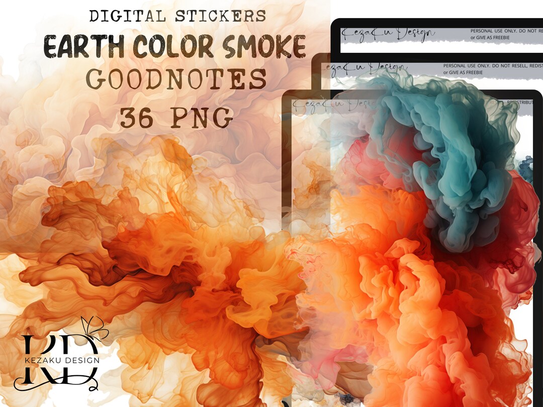 Earth Color Smoke Stickers Goodnotes Digital Stickers, Smoke Stickers ...