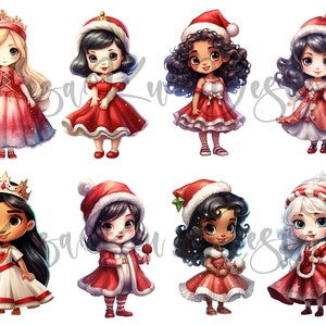 Christmas Chibi Little Princess PNG Cliparts Type 2, Christmas Chibi ...