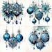 Blue Christmas Ornaments Clipart 12 High Quality Jpgs, Merry Christmas ...