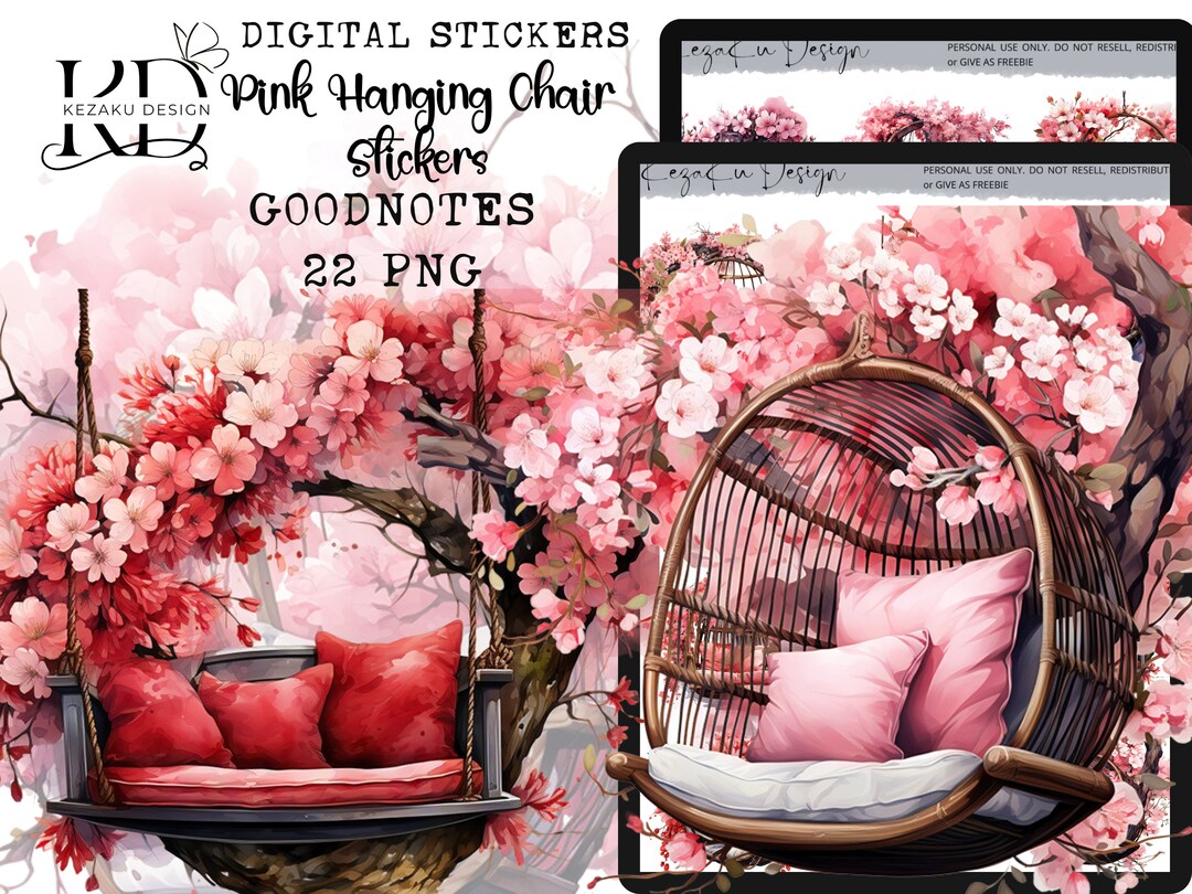 Pink Hanging Chair DIGITAL Stickers, Pink Hanging Chair PNG Stickers ...