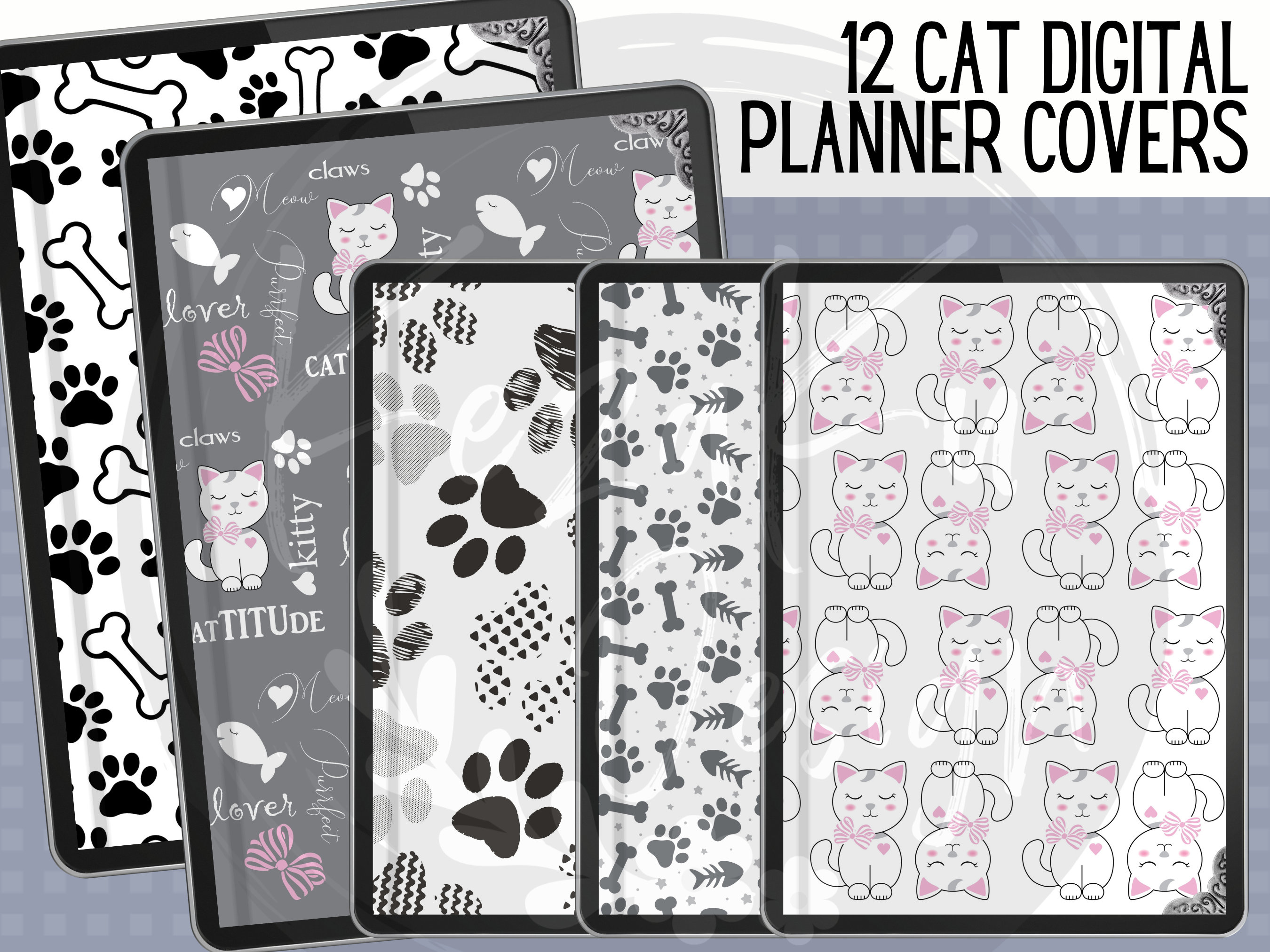 Cat Digital Planner Covers Goodnotes Covers Digital Notebook - Etsy