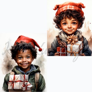 Christmas Black Boy Clipart 12 High-quality Jpgs, Merry Christmas ...