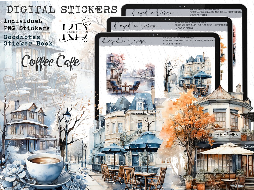 Coffee Cafe Digital Stickers, Coffee Shop PNG, Autumn Goodnotes ...