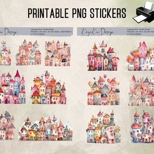 PRINTABLE Quirky Houses Stickers, Instant Download Printable Sticker ...