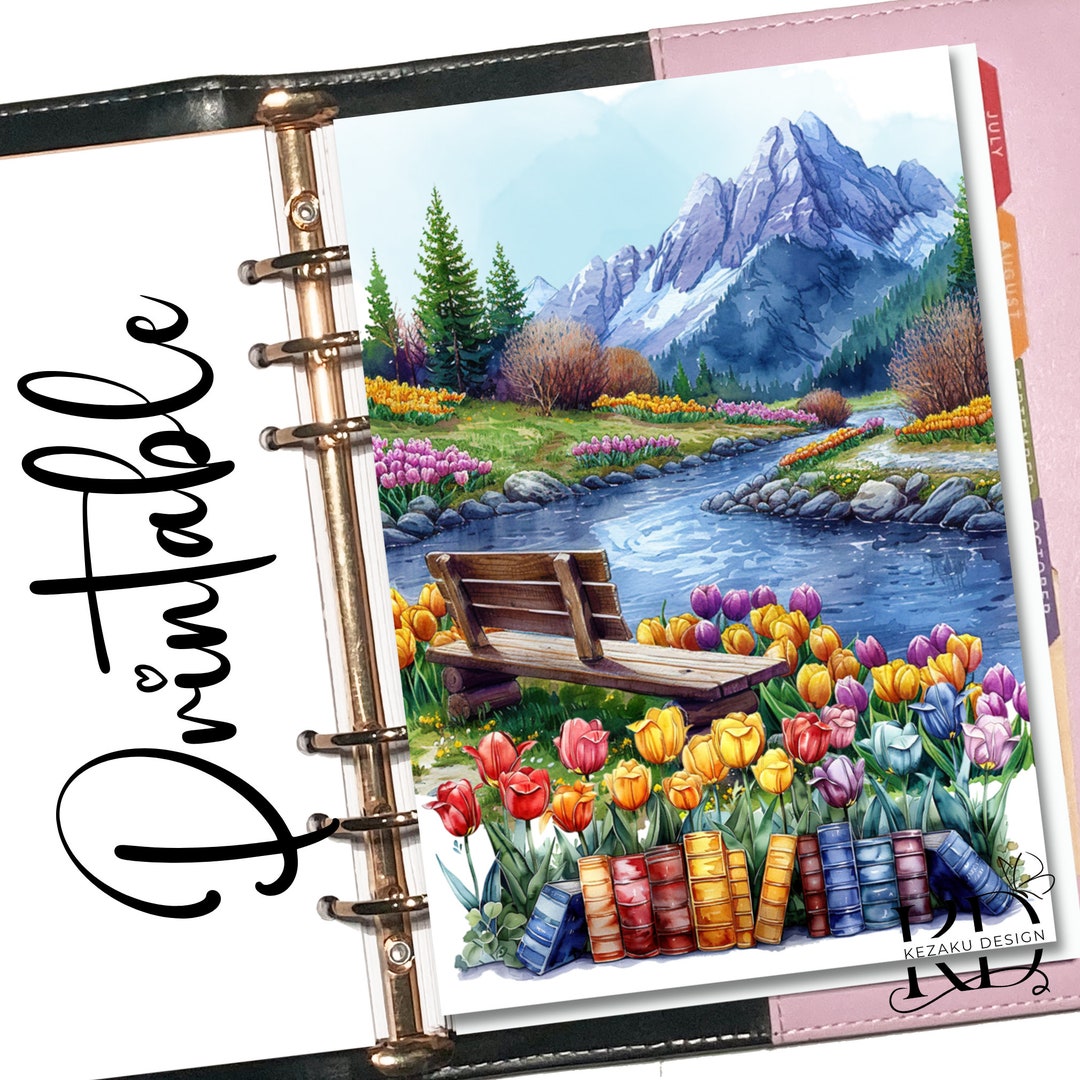 PRINTABLE Flower Books Dashboard, Printable Planner Dashboard, Book ...