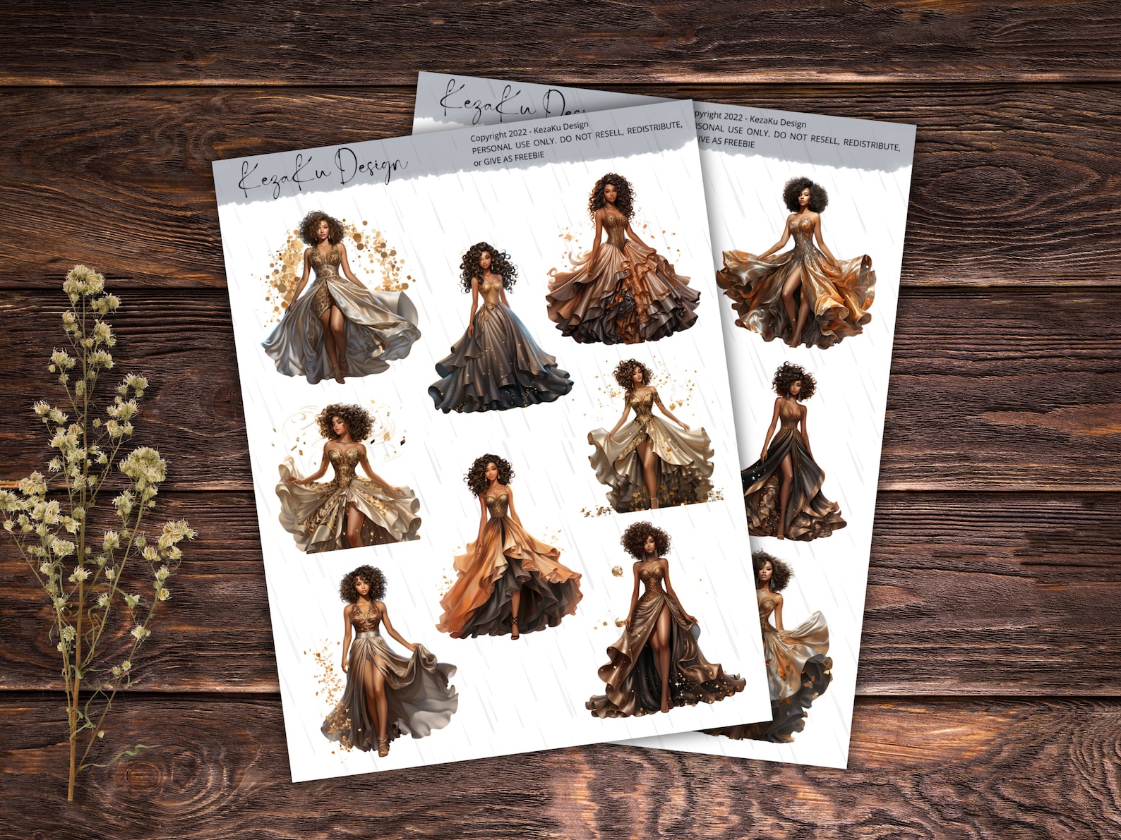 PRINTABLE Royal Black Girl Stickers T2, Black Girl Stickers, Girl ...