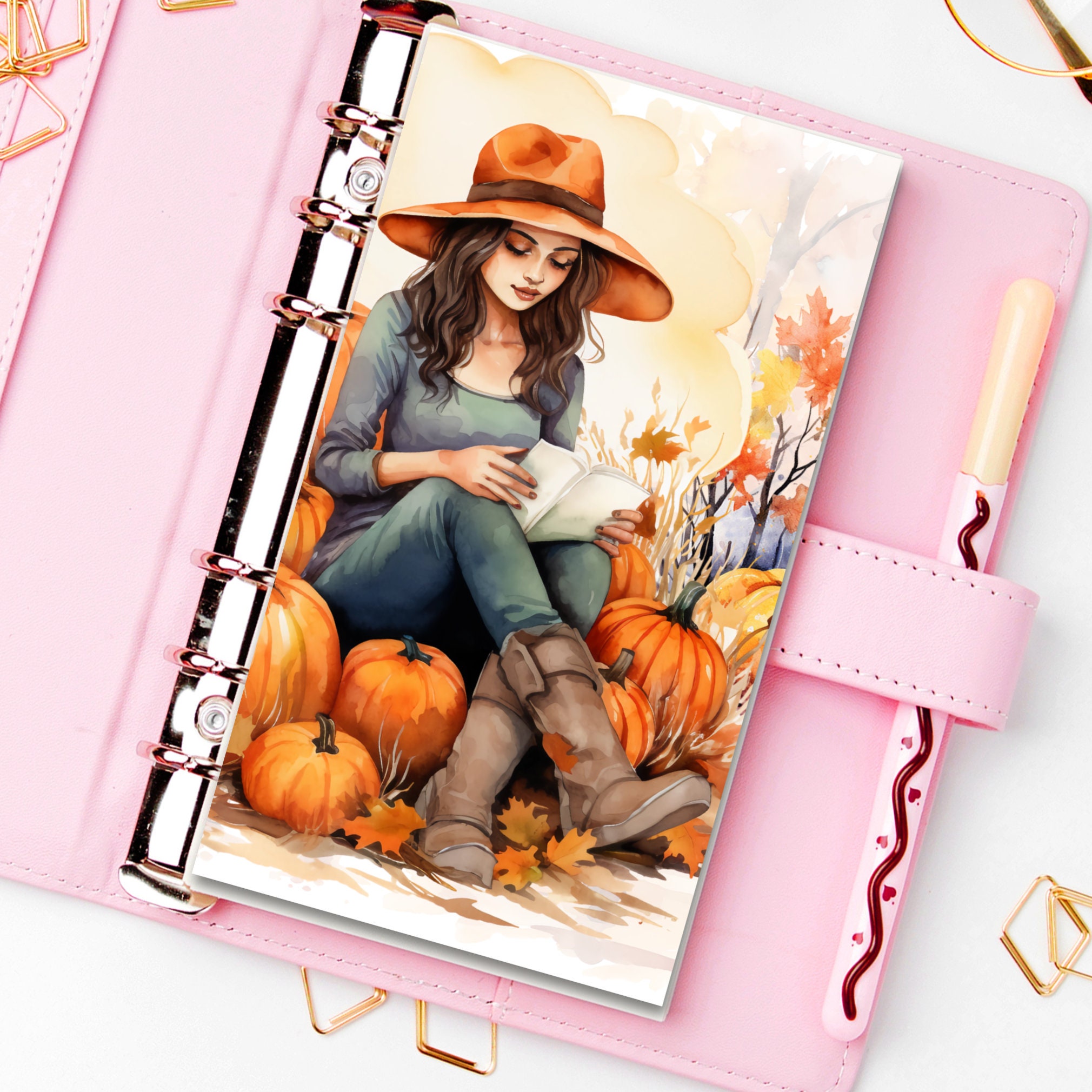 PRINTABLE Planner Dashboards, Autumn Girl Dashboard Planner, Girl ...