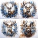 Christmas Reindeer Wreath Clipart 16 High Quality Jpgs Merry - Etsy